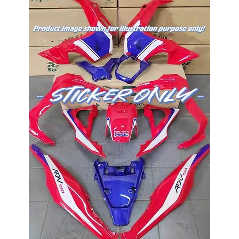 Honda ADV 150 ( 5 ) HRC Edition Body Cover Set Stripe Sticker - Black ...