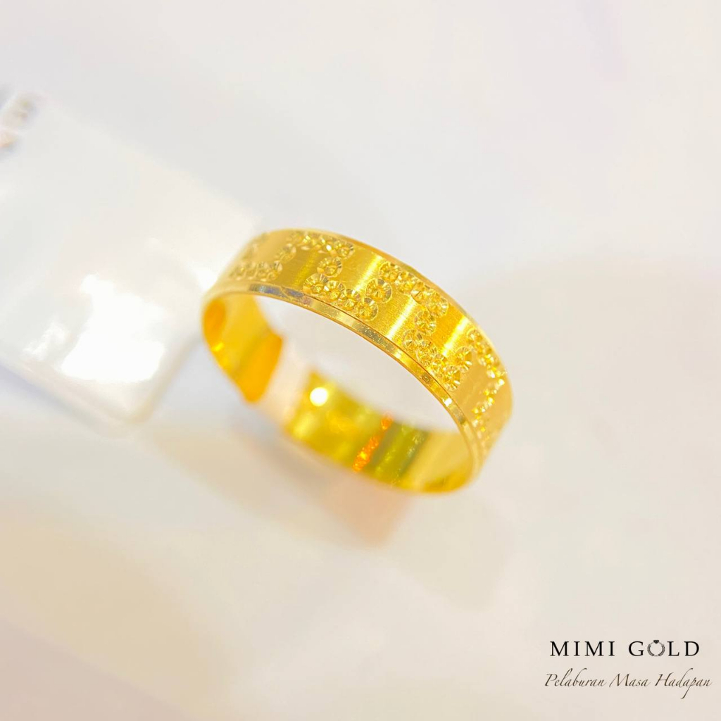 Cincin Belah Rotan Padu Emas 916 Original (N) | Shopee Malaysia