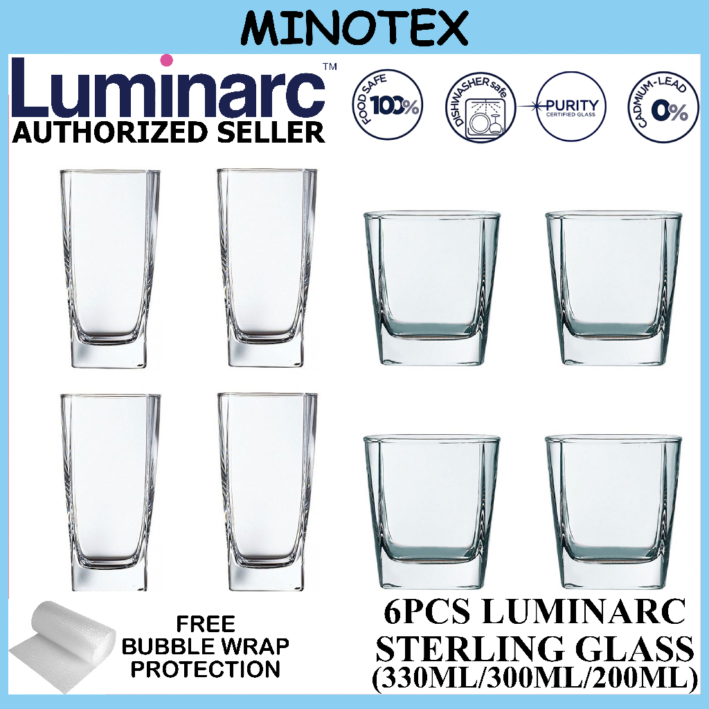 6pcs Luminarc Sterling Glass Set / Luminarc Glass/ Gelas Luminarc ...