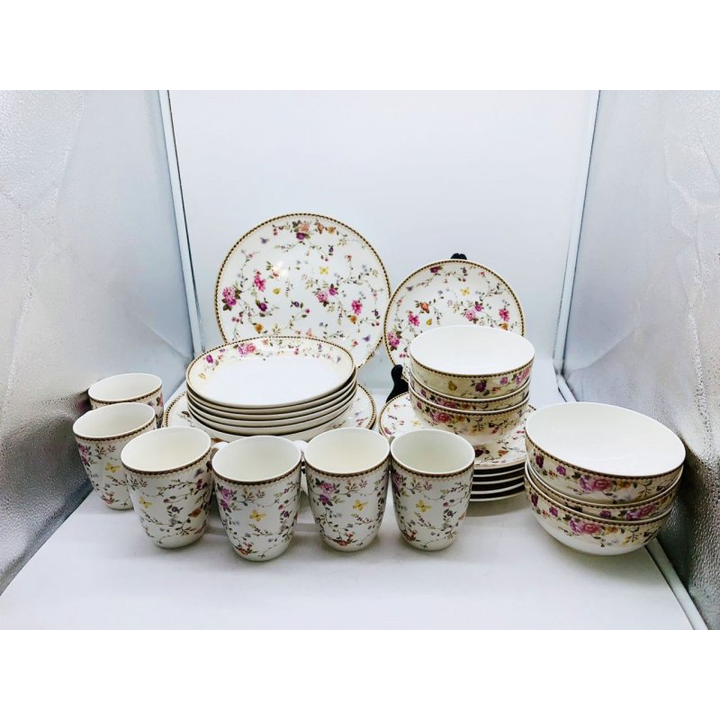 30'S NEW BONE CHINA 6 PERSON PORSELAIN DINNER SET/SET PINGGAN MAKAN ...