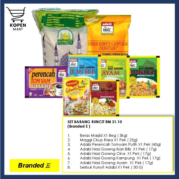 Set Barang Runcit (Branded E) | Shopee Malaysia