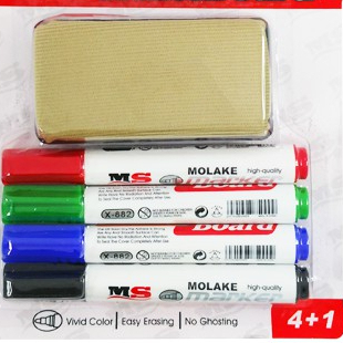 🔥KOMBO🔥 5in1 Pen Marker WhiteBoard 4 Warna + Pemadam Papan Putih Murah ...