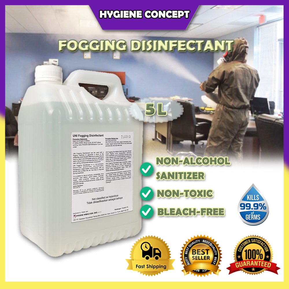 5L Fogging Disinfectant Liquid / Cecair Chemical Fogging Nano Mist ...