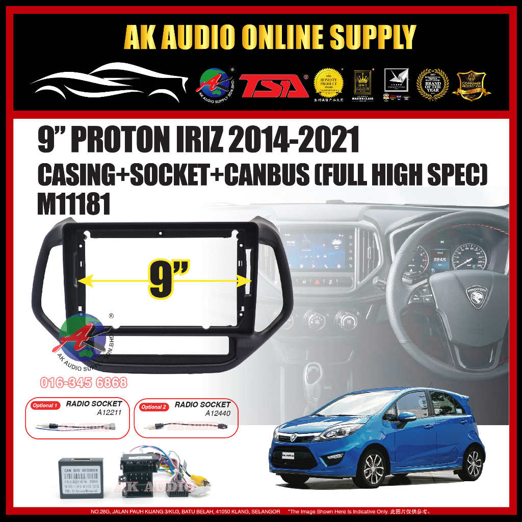 Proton Persona 2016-2021/Iriz 2014-2021 (Full High Spec)Android 9” inch ...