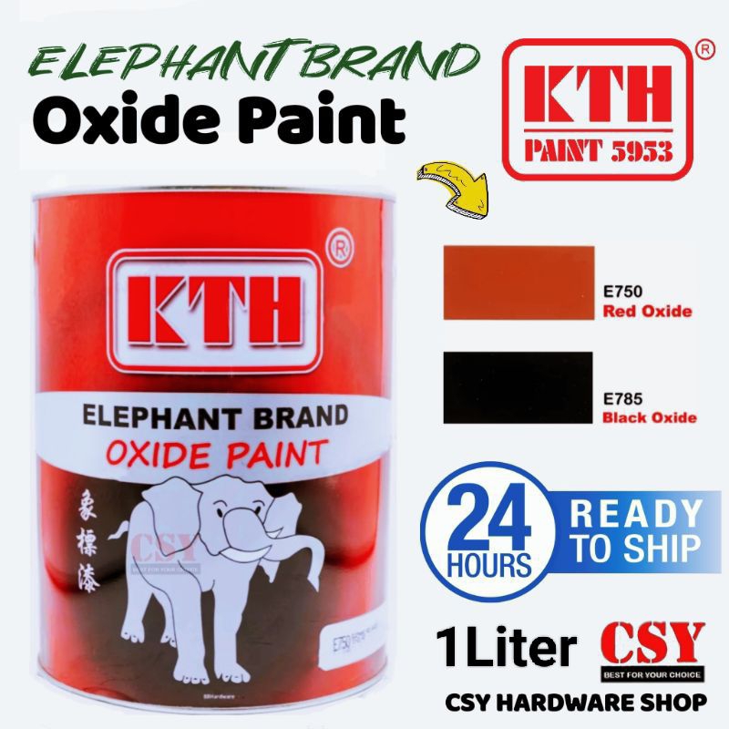 KTH Elephant Oxide Paint 1Liter / Cat Anti Karat / Cat Besi / Hitam ...