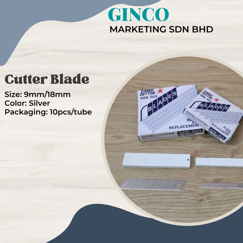 ZORRO Cutter Blade/Snap Blade Refill 9mm/18mm [10 Pcs] - High-Quality ...