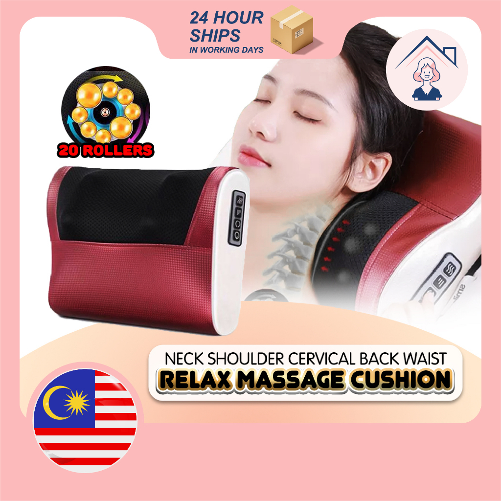 16 Roller Neck Massager Body Massage Machine Back Support Electric ...