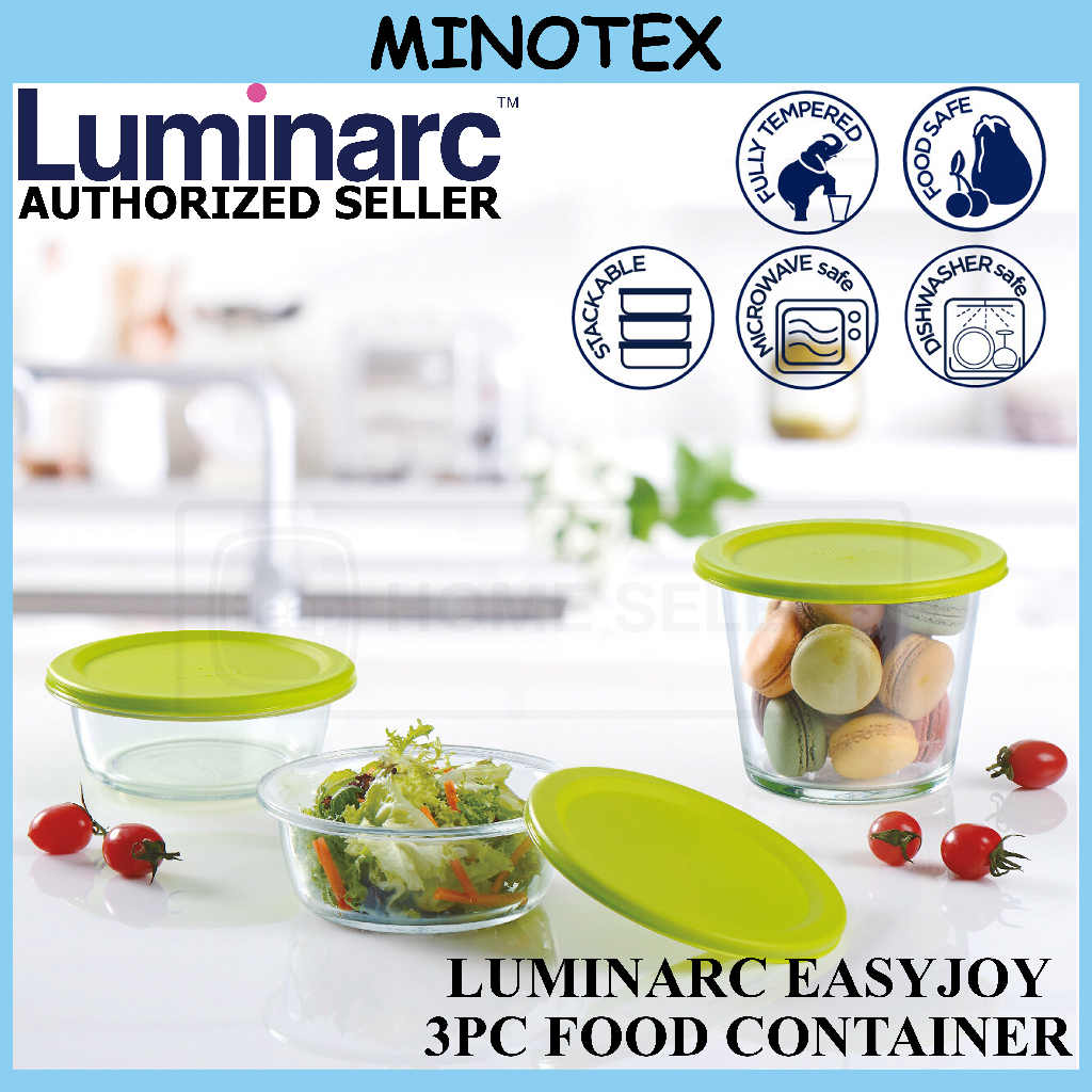 Luminarc Easejoy 3pcs Food Keeper P0808 Glass Food Storage Set ...