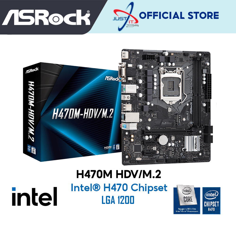 ASROCK H470M-HDV/M.2 LGA1200 Mainboard Combo Deal INTEL G6405 / I3 ...