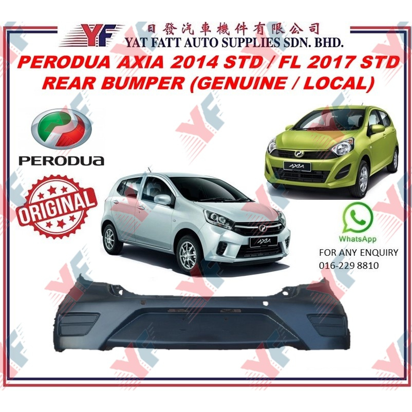 PERODUA AXIA 2014 STANDARD / AXIA FL 2017 STANDARD REAR BUMPER (GENUINE ...