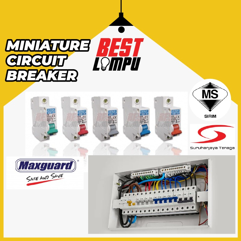 [MCB] ORIGINAL MAXGUARD Miniature Circuit Breaker 1 Pole 6A /10A / 16A ...