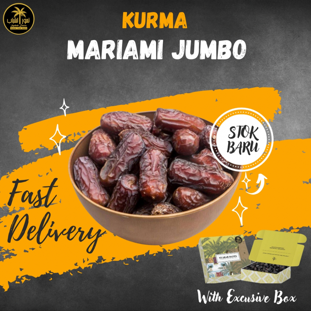 New!! Syabab Dates Kurma Mariami Jumbo VIP 250g/500g/1kg | Shopee Malaysia