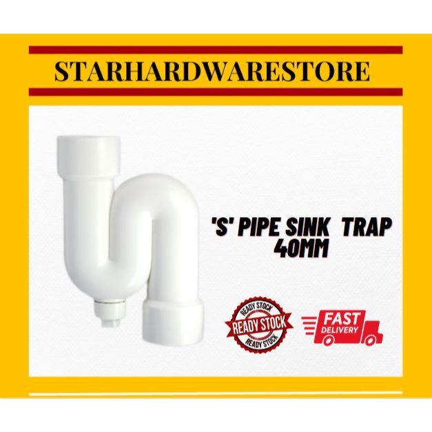 🌟READY STOCK🌟40mm Plastik 'S' Pipe Sink Singki Trap White | Shopee Malaysia