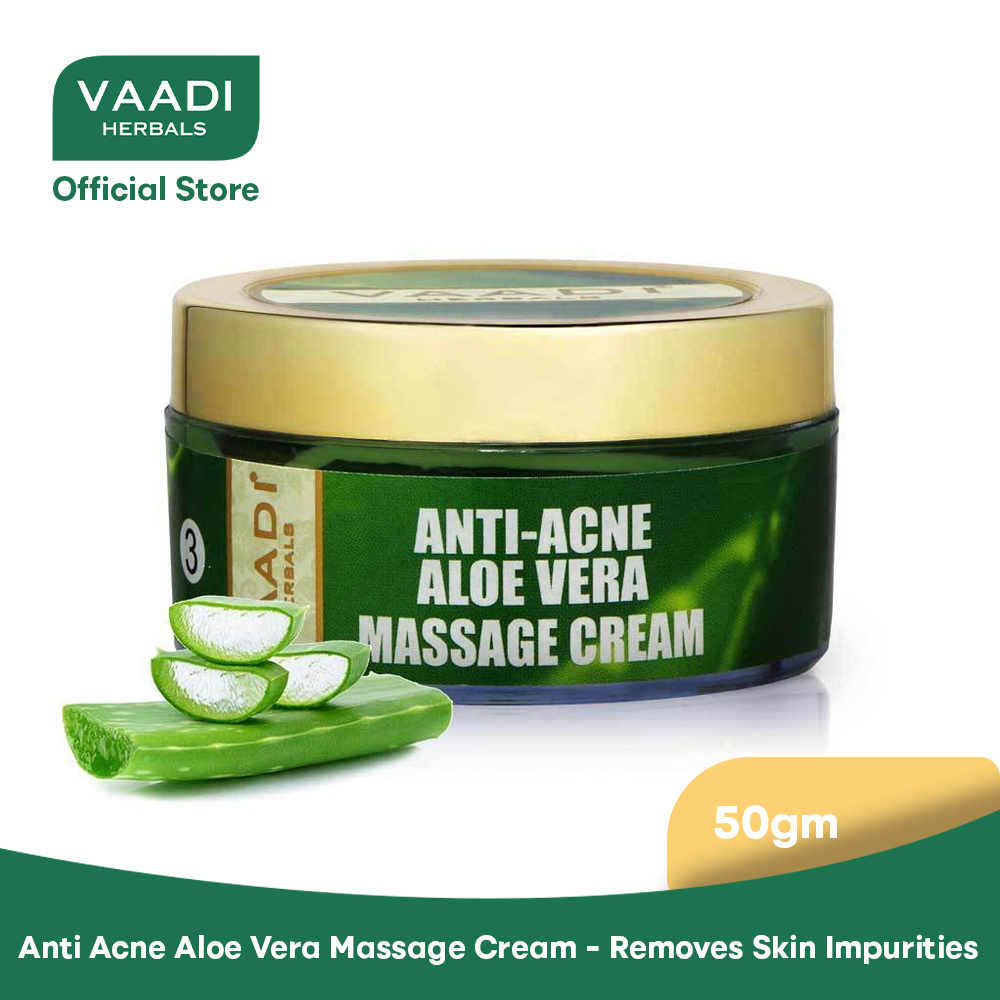 VAADI HERBAL ORGANICS Anti Acne Aloe Vera Massage Cream - Removes Skin ...