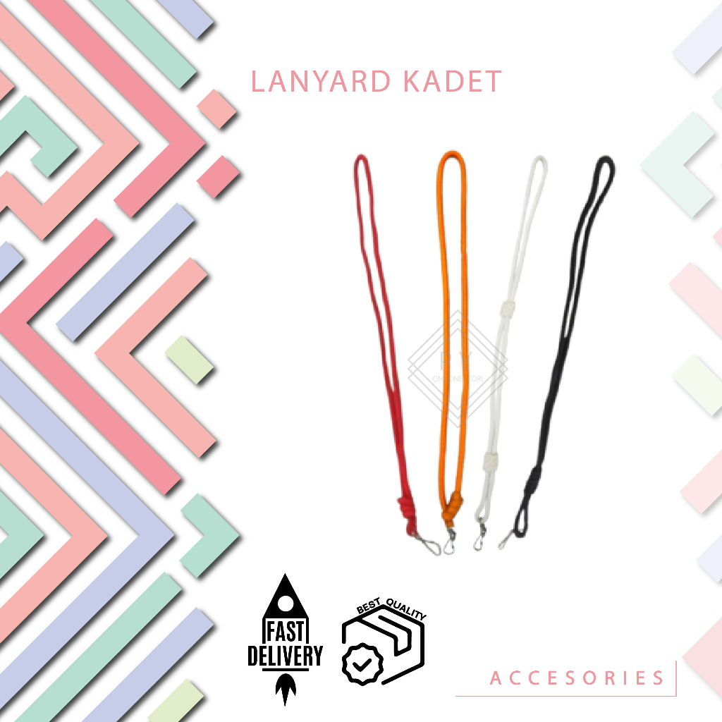 LANYARD KADET - PUTIH / MERAH / OREN / HITAM / KUNING | Shopee Malaysia