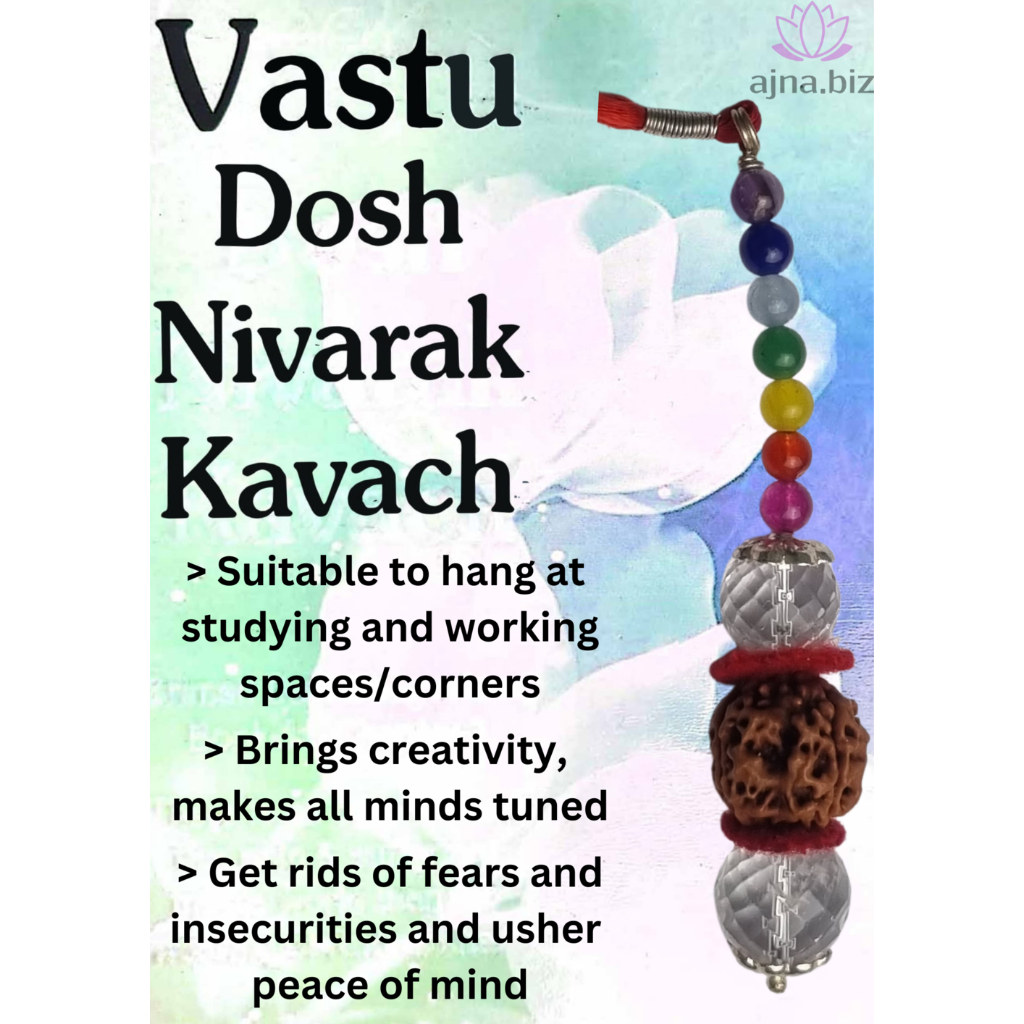 Original Rudraksha Vastu Dosham Kavach/Kavasam (4 Mukhi And Sphatik ...