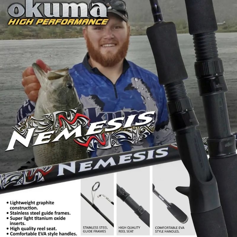 (5.6-7ft) JORAN PANCING SPINNING CASTING OKUMA NEMESIS FISHING ROD WITH ...