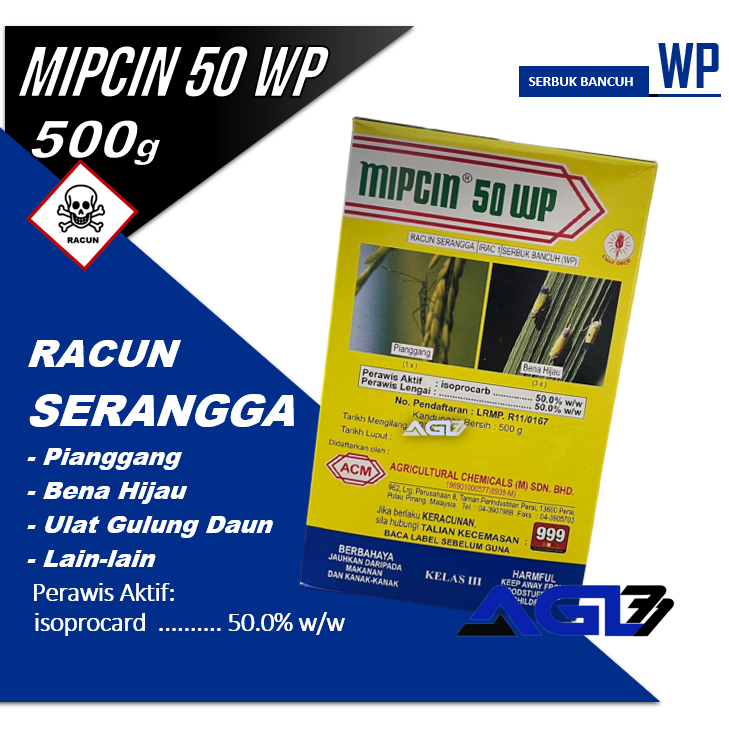MIPCIN 50WP (500g) isopocarb / racun belalang / racun kesing / racun ulat gulung daun / racun ...
