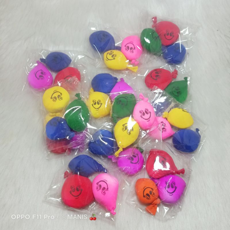 Flour Man Balloon Smiley / Mainan Tepung Cubit Ubah Bentuk dalam Belon ...