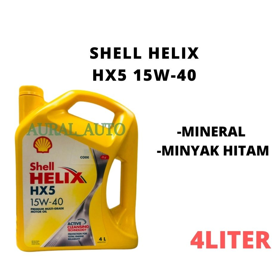 Shell Helix Hx5 15W-40 4Liter Minyak Hitam Mineral Oil For Gasoline And Diesel Cars CODE/PASARAN ...