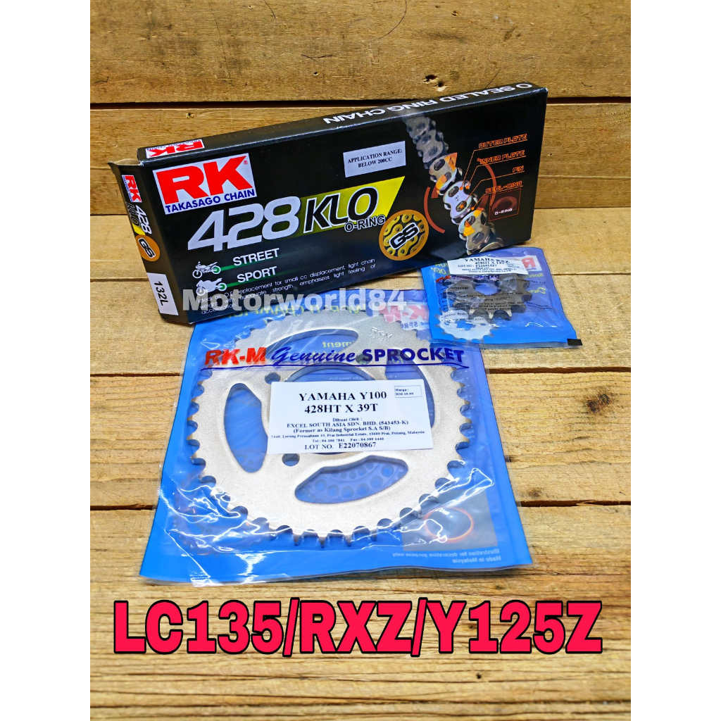 YAMAHA LC135 Y125Z Y110 Y100 Y125ZR RKM SPROCKET SET RANTAI RK 428 KLO ...