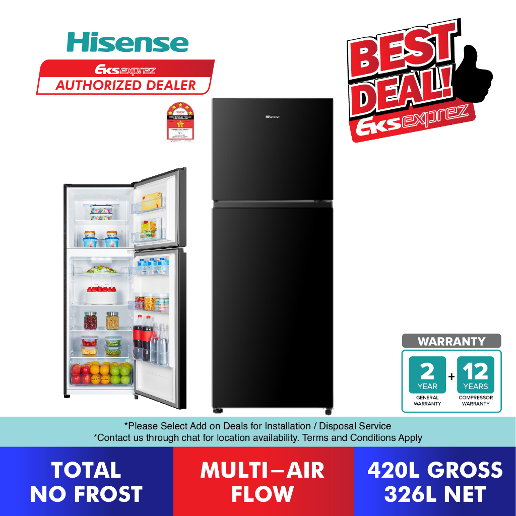 [PENGHANTARAN PERCUMA] Hisense Peti Sejuk Inverter 2 Pintu (420L ...