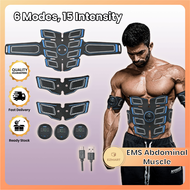 EMS Abdominal Muscle Stimulator Trainer USB Connect Abs Fitness ...