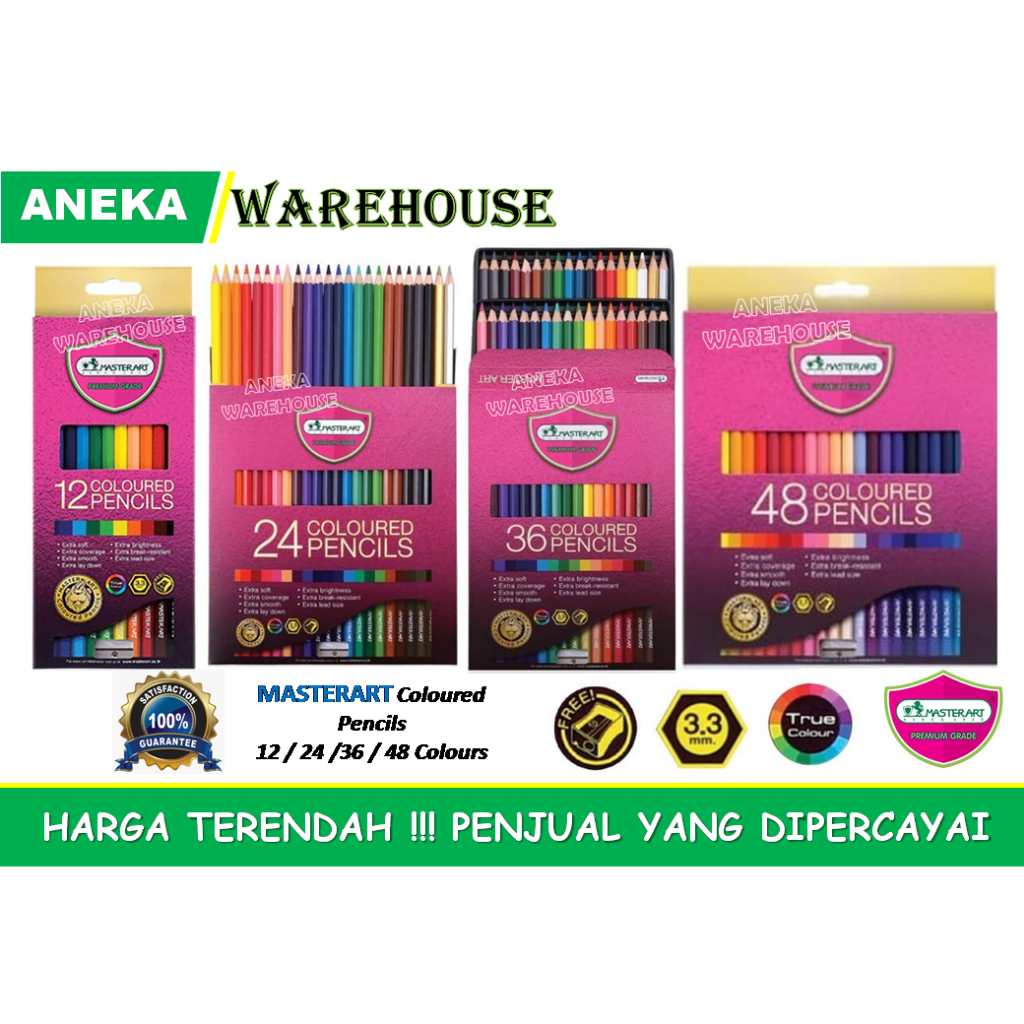MASTERART / COLOUR PENCILS / PENSEL WARNA / ORIGINAL AUTHENTIC /12 / 24 ...