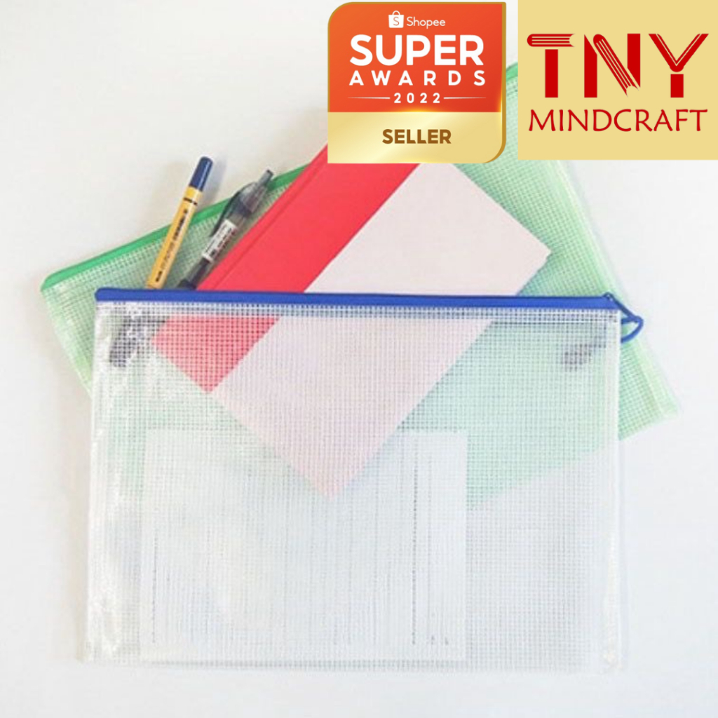 [TNY] A4 PVC Zip File Transparent Bag/Document File | Simple ...