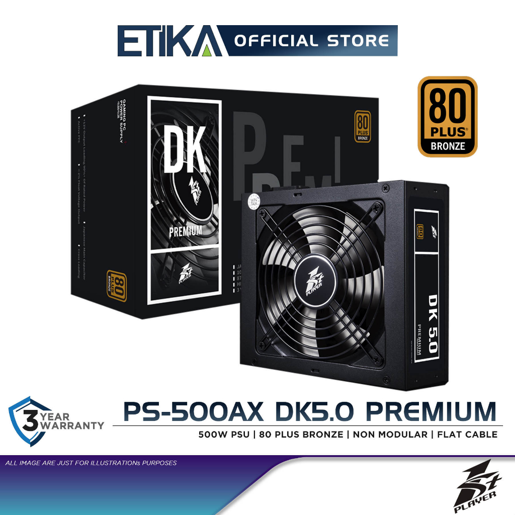 1st Player PS-500AX DK5.0 PREMIUM | 500W Power Supply PSU | 80 Plus ...