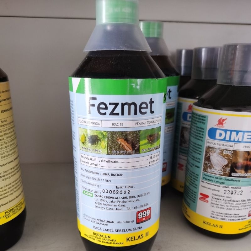 Fezmet 1 Liter dimethoate Racun Bena Perang Racun Serangga Busuk | Shopee Malaysia