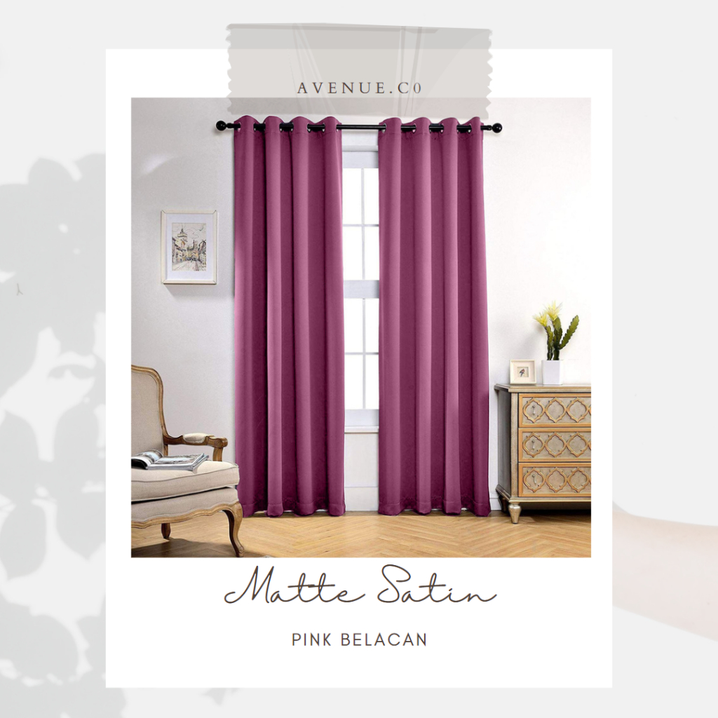 ️💯MATTE SATIN PINK BELACAN CURTAIN💯 ️ / LANGSIR SEMI BLACKOUT PINK ...