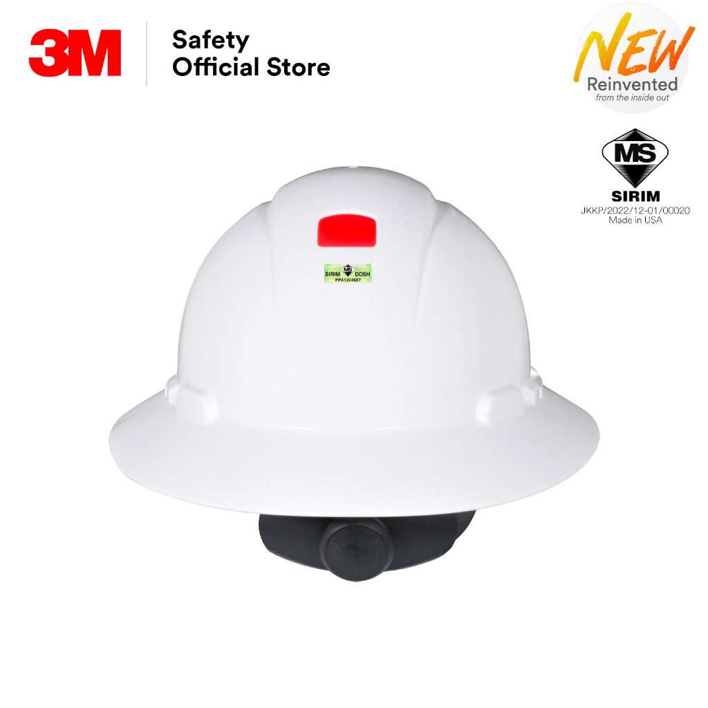 3M™ H-800SFR-UV Full Brim Safety Helmet / DOSH SIRIM Approved/ Ratchet ...