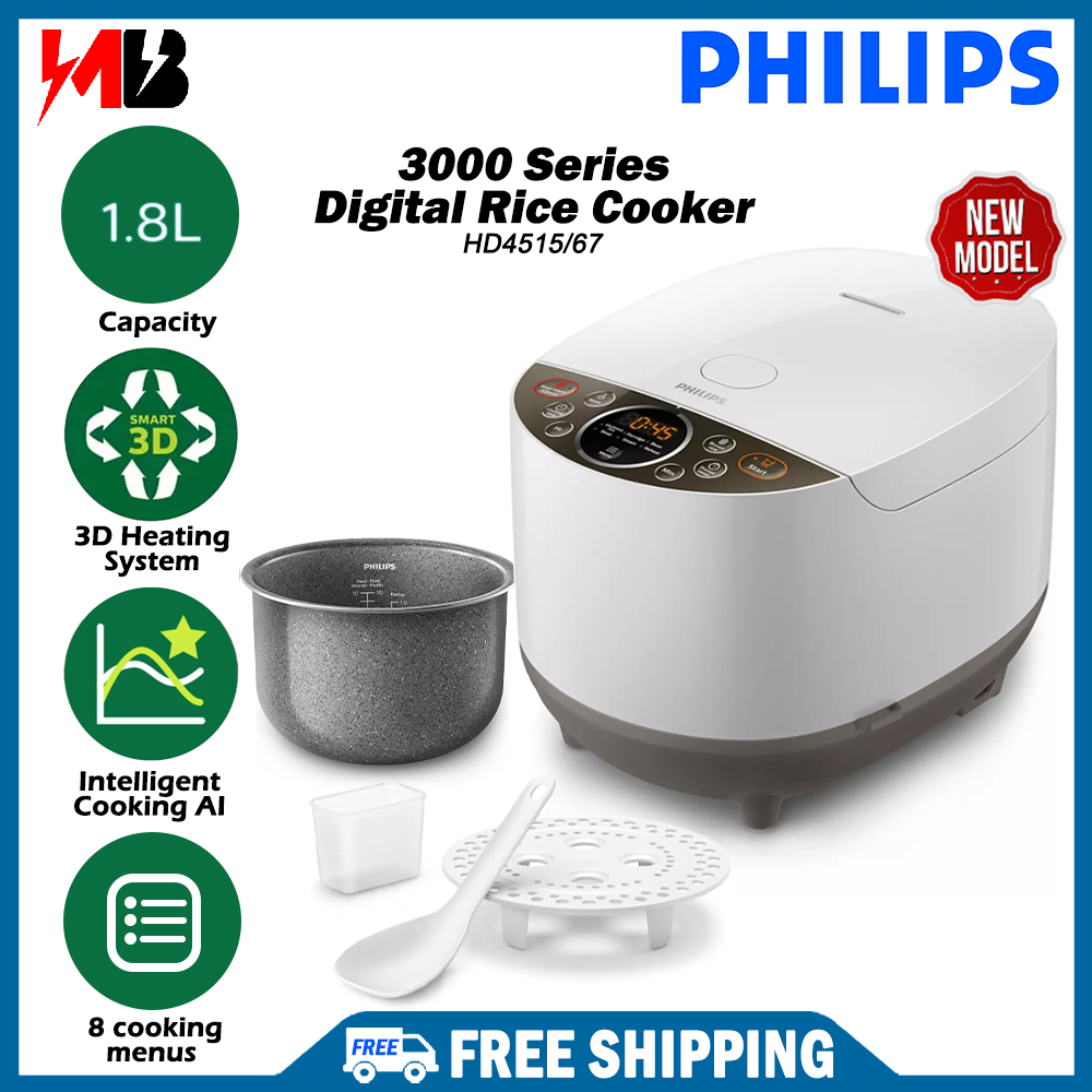 Philips 3000 Series1 8l Digital Fuzzy Logic Rice Cooker 3d Heating