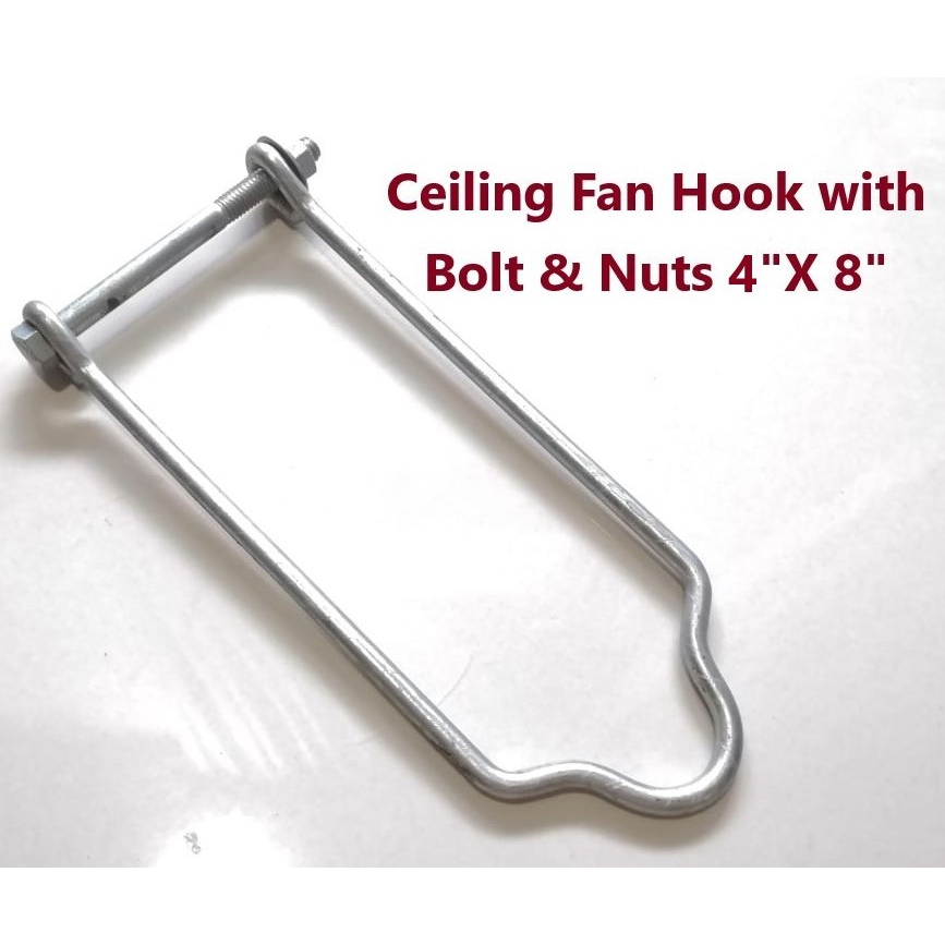 🔥READY STOCK🔥 U-Shape Ceiling Fan Hook with Bolt & Nuts / Hook Kipas ...