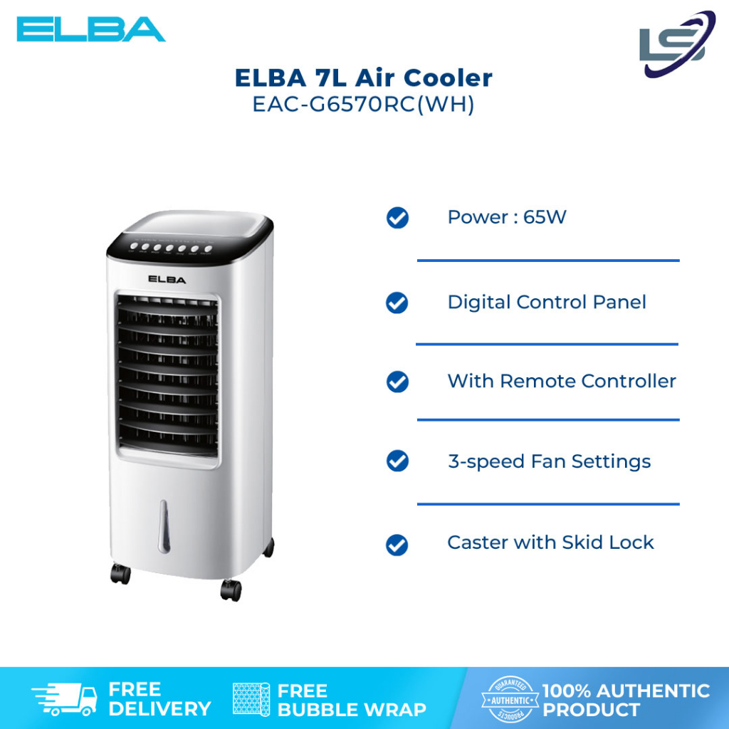 ELBA 7L Air Cooler EAC-G6570RC(WH) | Digital Control Panel | With ...