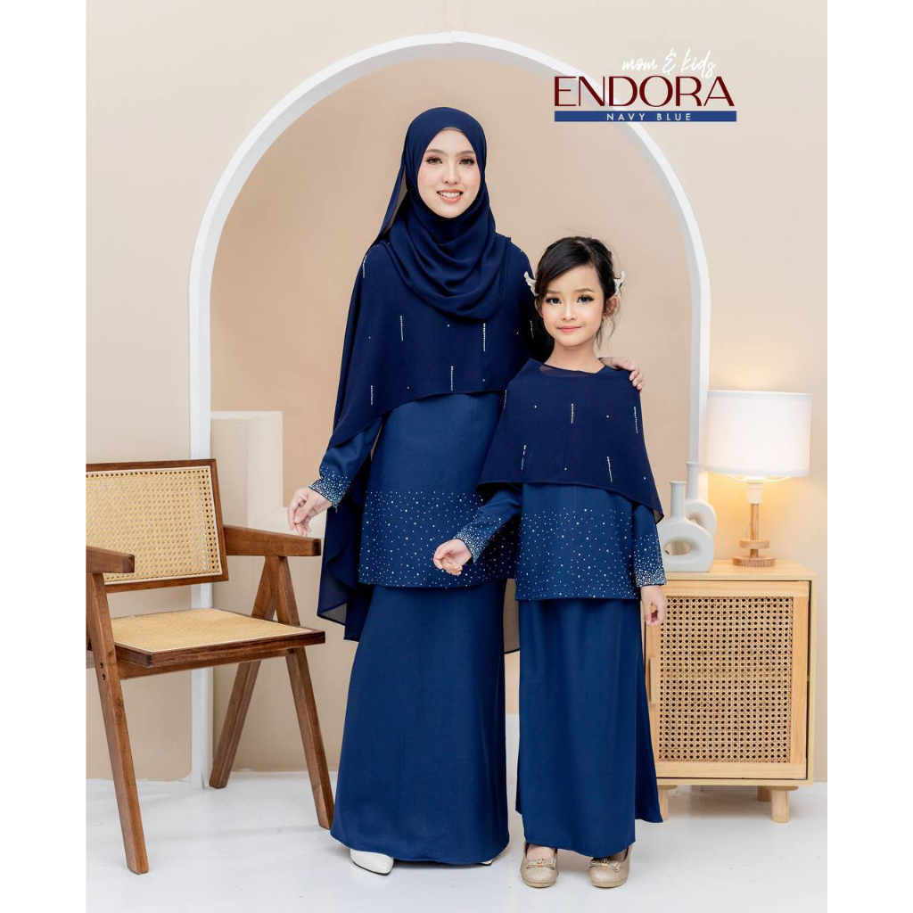 NAVY BLUE | Baju kurung kanak kanak | set ibu dan anak | baju raya 2023 ...