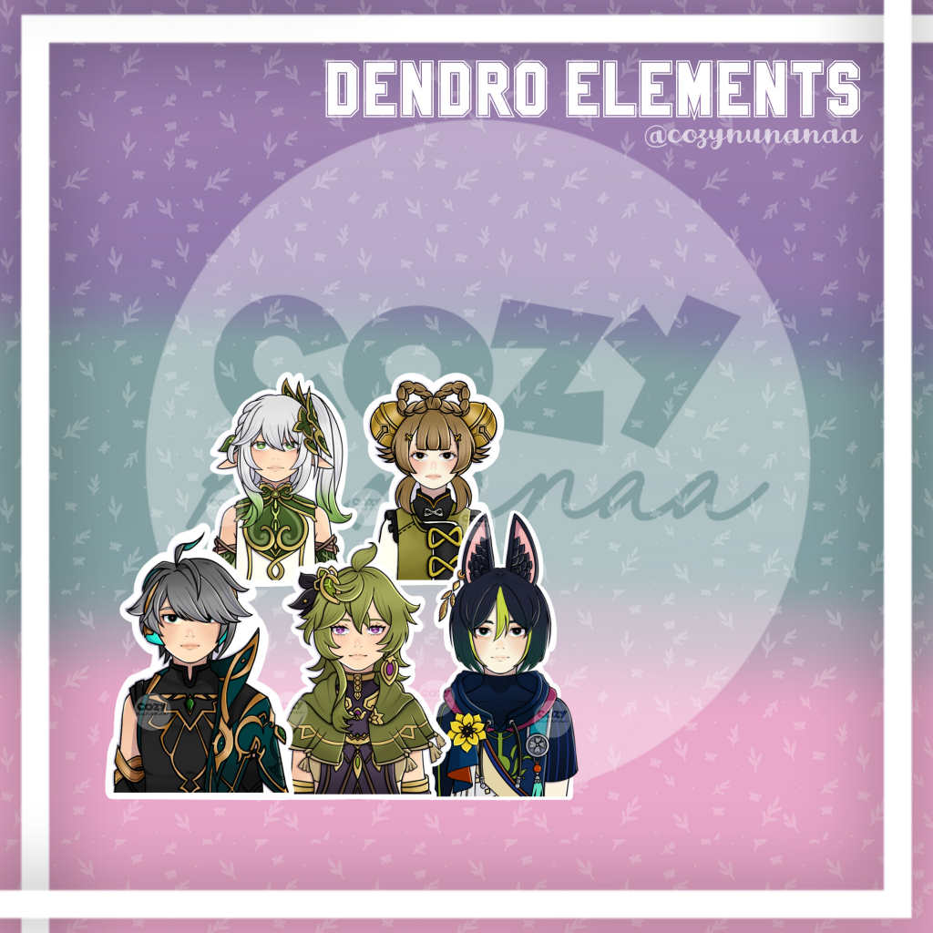 READY STOCK Genshin Impact Fanart Stickers (Dendro Element) Cute ...