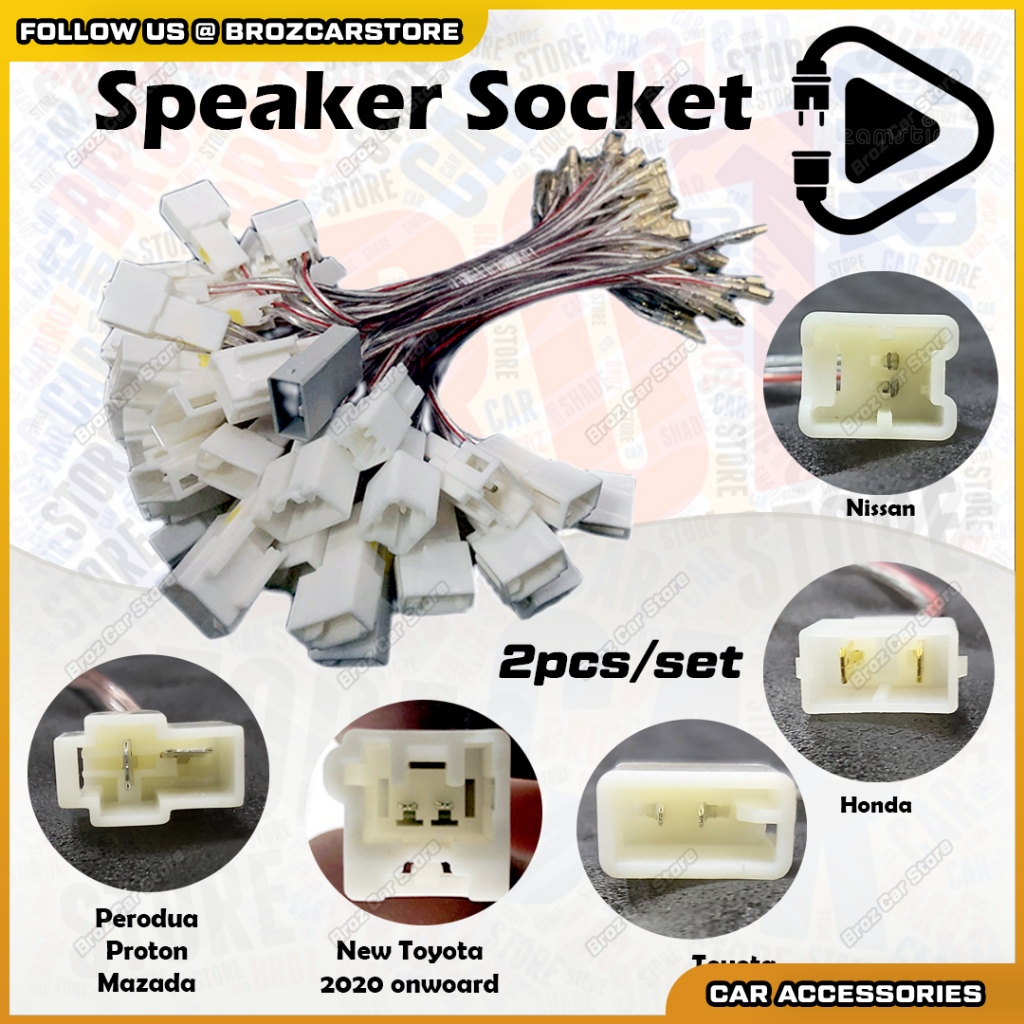 2 pcs Plug and Play Car Kereta Speaker Socket For Toyota / Nissan ...