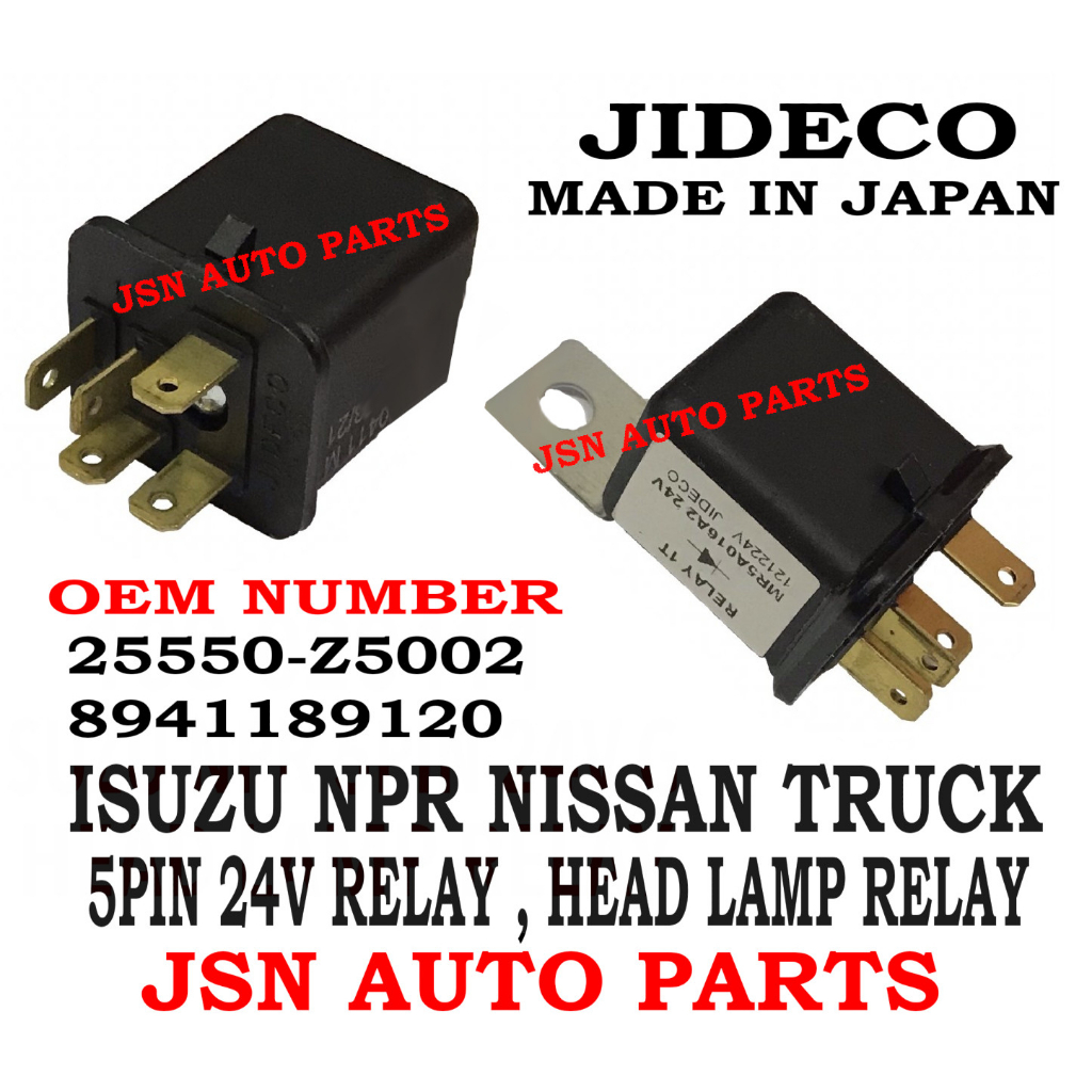 JIDECO MADE IN JAPAN 5PIN 24V RELAY ISUZU NISSAN LORRY TRUCK 8941189120 ...
