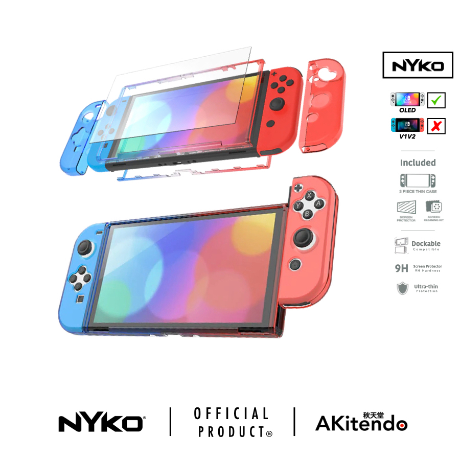NYKO Nintendo Switch OLED Dockable Thin Case (Red/Blue) | Shopee Malaysia