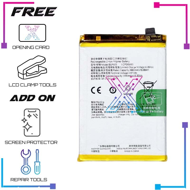 Battery BLP923 Compatible For Realme 11X 5G/ Oppo A57 4G/ A57 5G/ A57S ...