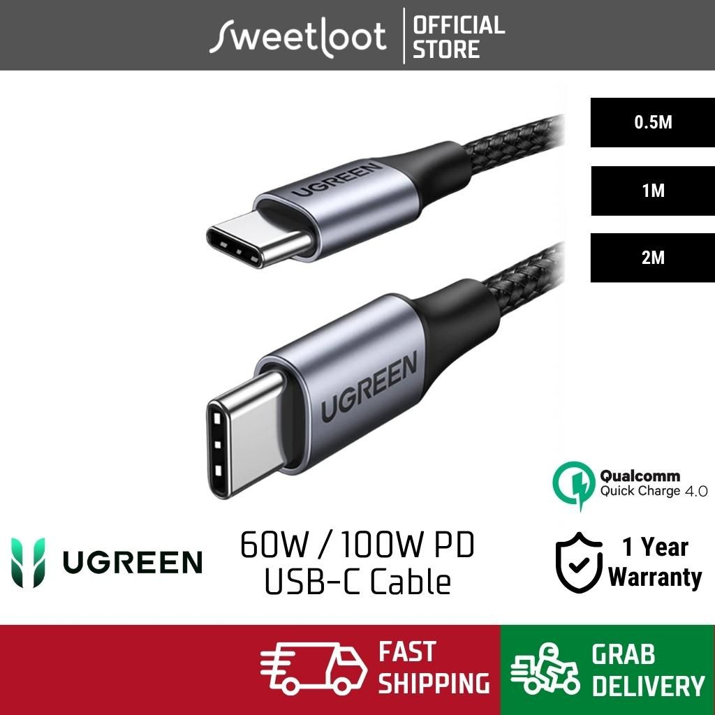 UGREEN USB Type C To USB C 60W / 100W PD Cable 3A Qualcomm 3.0 4.0 QC ...