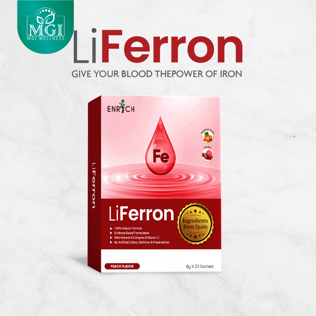 LIFERRON NATURAL IRON SUPPLEMENT(20 SACHETS)-Peach flavour | Shopee ...
