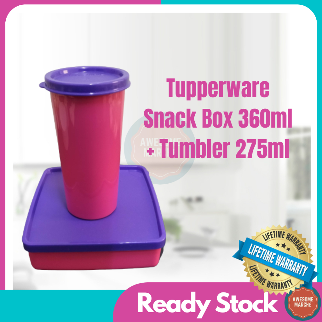 Tupperware Snack Box 360ml + Tumbler 275ml Set Bekal Ofis Sekolah Budak ...
