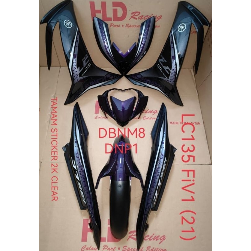 YAMAHA LC135 V8 LC135 FI COVER SET COVERSET BODYSET HLD RED PURPLE CM6 ...