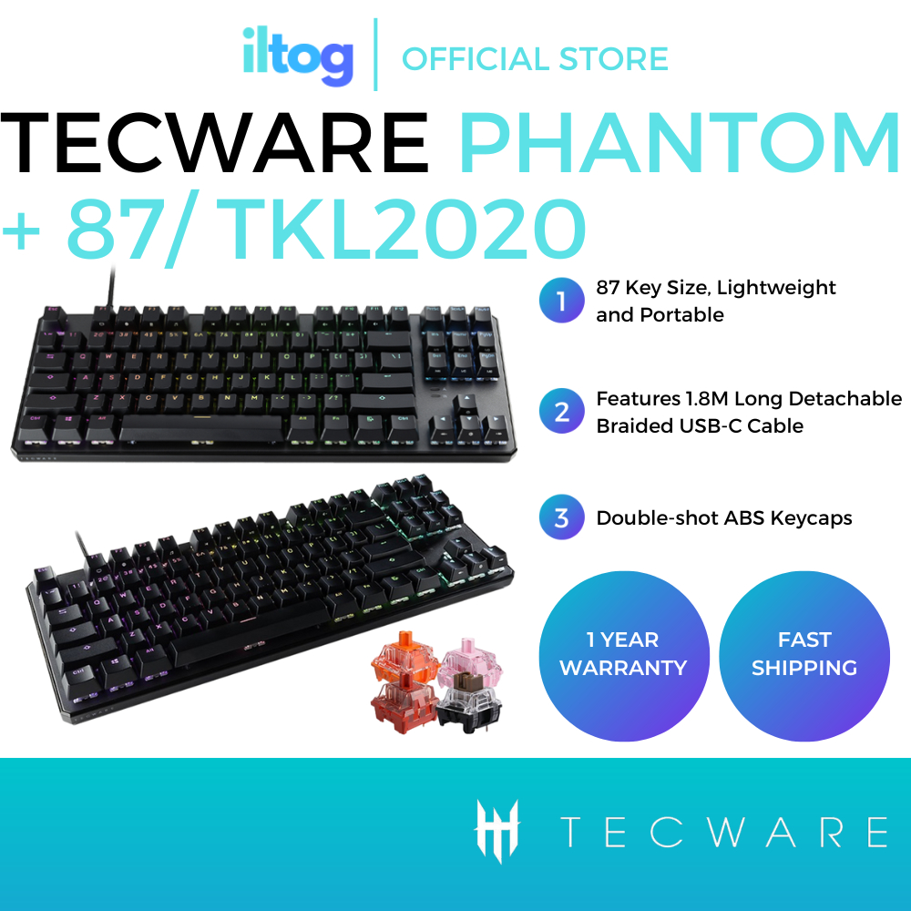 TECWARE Phantom+ 87 / Phantom TKL 2020 RGB Mechanical Gaming Keyboard ...