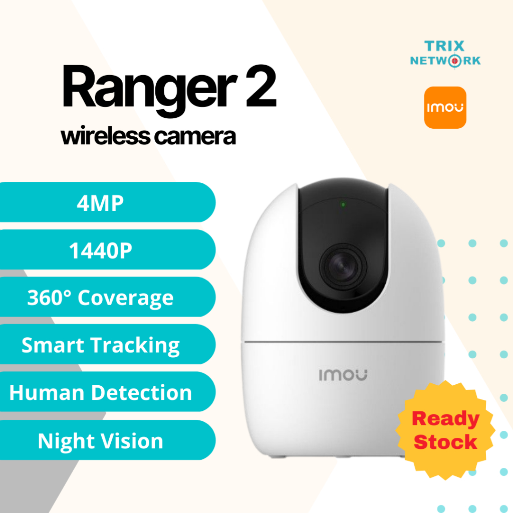 Dahua Imou Ranger2 4MP full HD Wireless IP Camera CCTV Pan/Tilt Smart ...