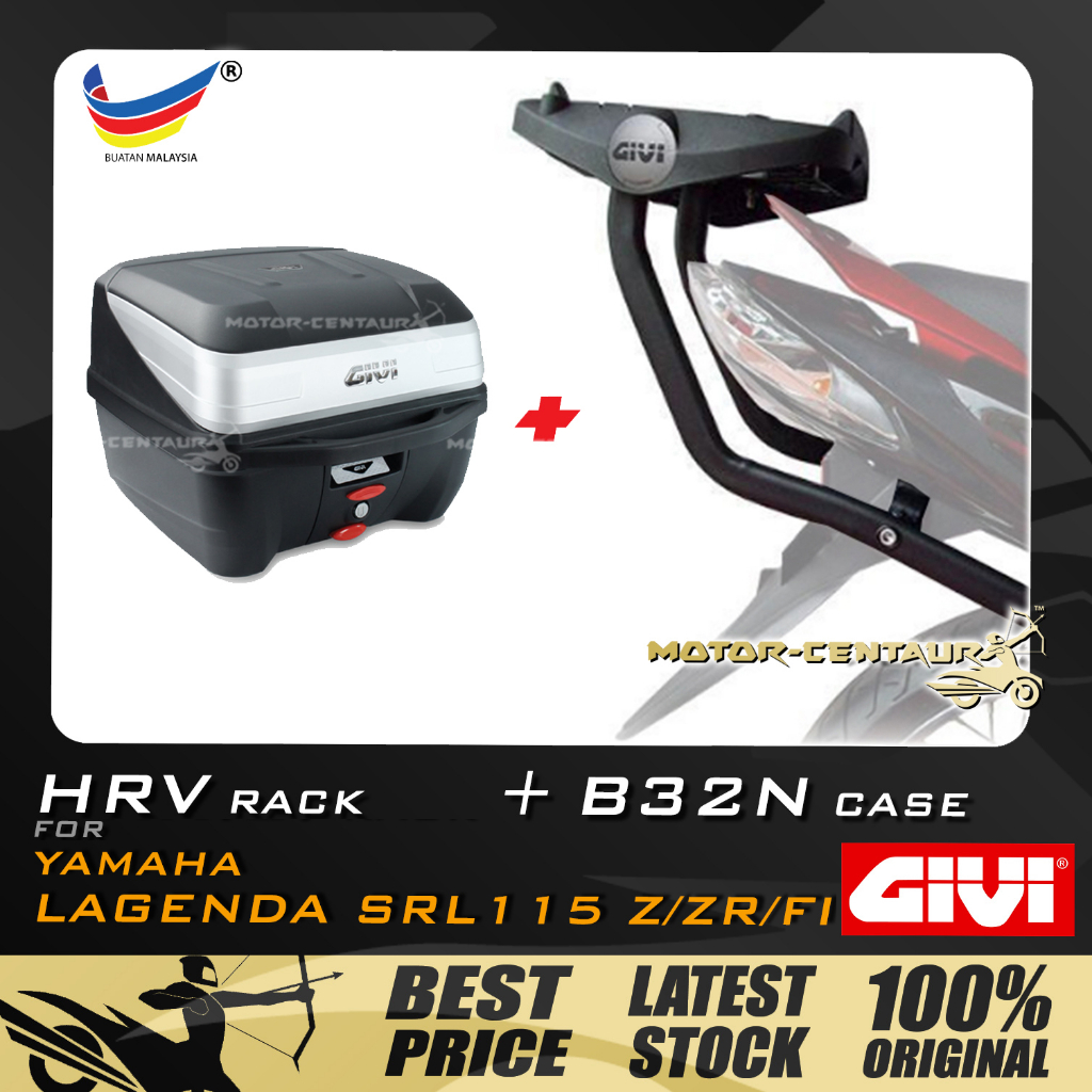 SET KOMBO KOTAK/BOX GIVI B27/B270/B32/B33/B42/B45 TOP CASE + GIVI YAMAHA LAGENDA SRL115 Z ZR FI ...