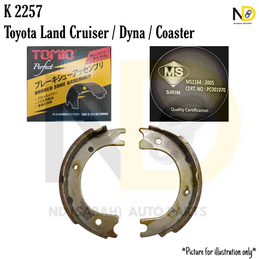 TOYOTA LAND CRUISER / DYNA / COASTER HAND BRAKE SHOE K2257 | Shopee ...